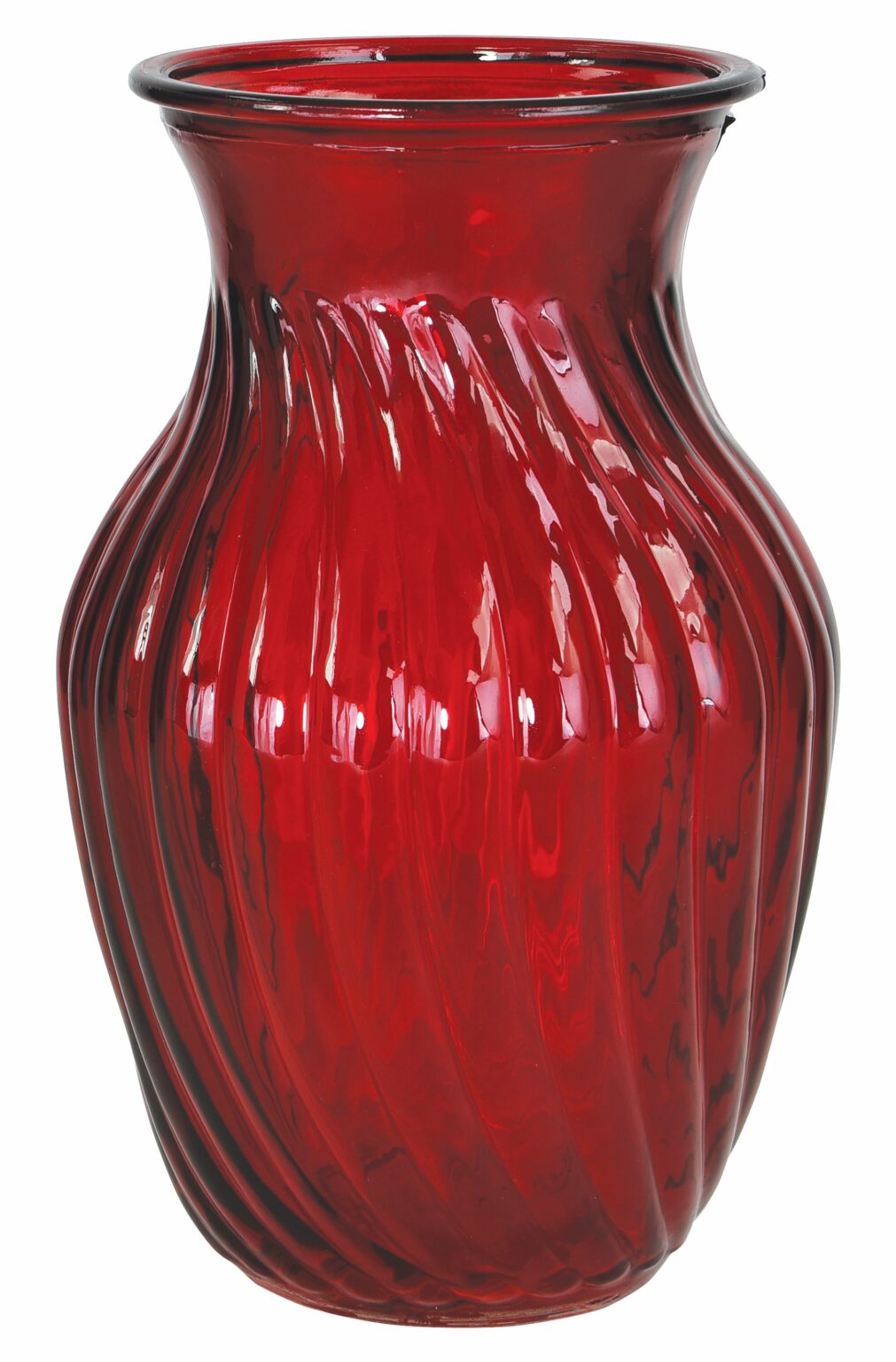 8″ Red Swirl Vase – Bonnett Wholesale Florist